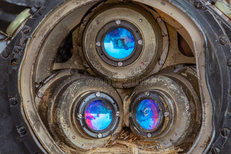 Image of Two Concentric Ring Lenses on a Mechanical Structure, Possibly ...