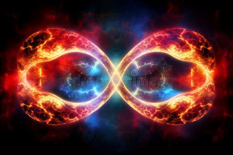 An Image of Two Fire and Smoke Symbols in the Shape of an Infinity Sign ...