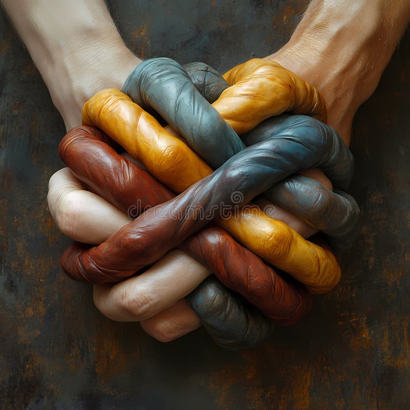 Hands Bound by Colorful Rope Stock Illustration - Illustration of ...