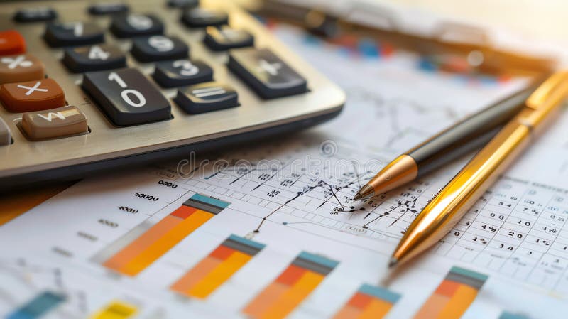 Image Two Pen and Calculator Stock Photo - Image of calculator, calcula ...