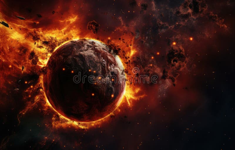 An Image of Two Planets in the Outer Space Stock Image - Image of ...