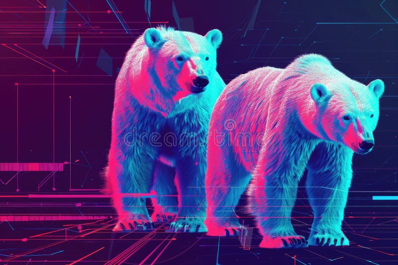 Image of Two Polar Bears Standing Side by Side. Suitable for Wildlife ...