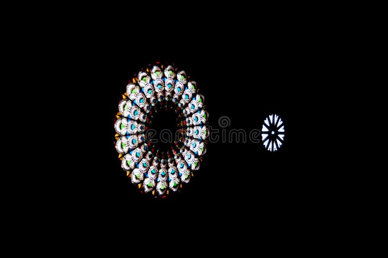 Image of Two Stained Glass Windows in a Monument Stock Illustration ...
