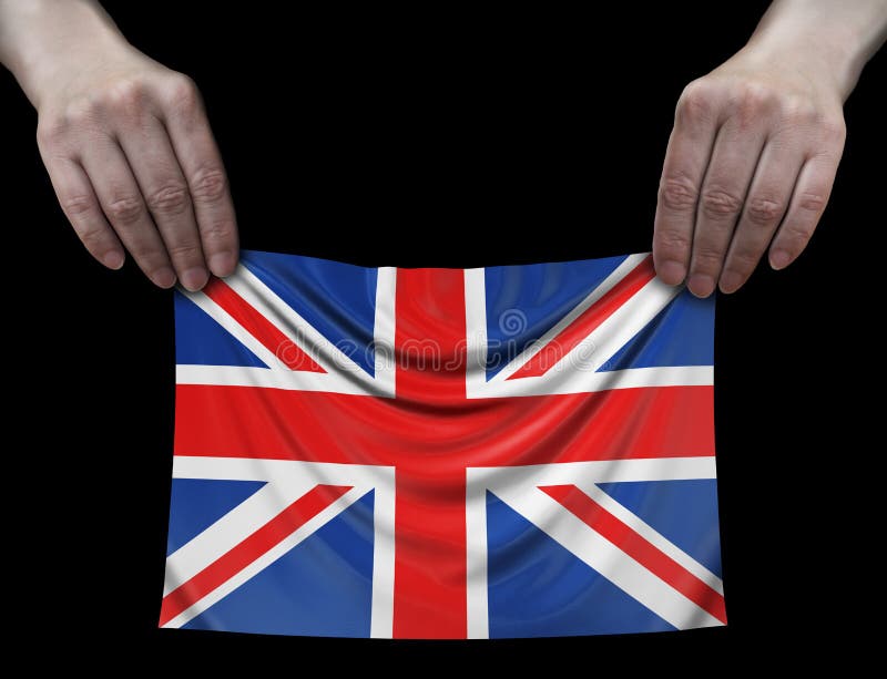 UK flag in hands stock image. Image of georgian, emotion - 125993125