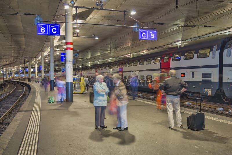 Image of the Underground Platform of the Train Station in Bern ...