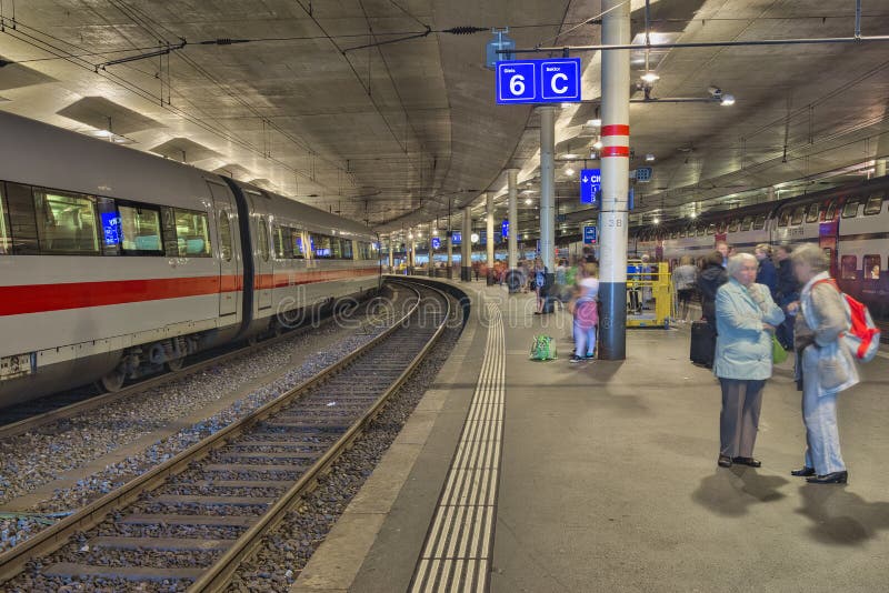 Image of the Underground Platform of the Train Station in Bern ...