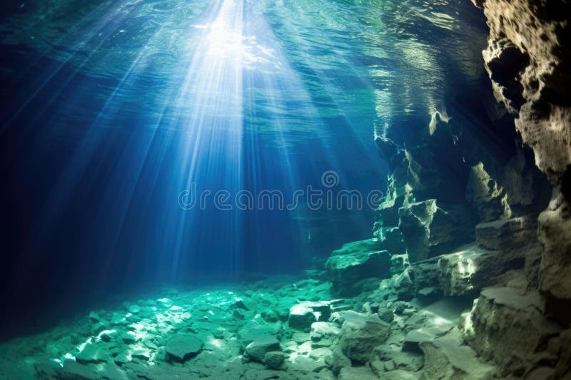 An Image of an Underwater Canyon Showing the Difference in Sunlight at ...