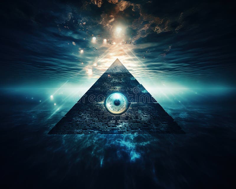 Underwater Eye of Providence. AI Generative Stock Illustration ...