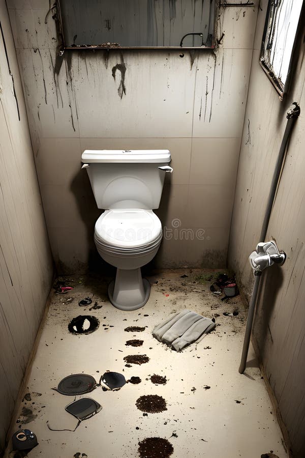 Image of the Unorganized or Abandoned Bathroom with Bath Tub, Toilet ...