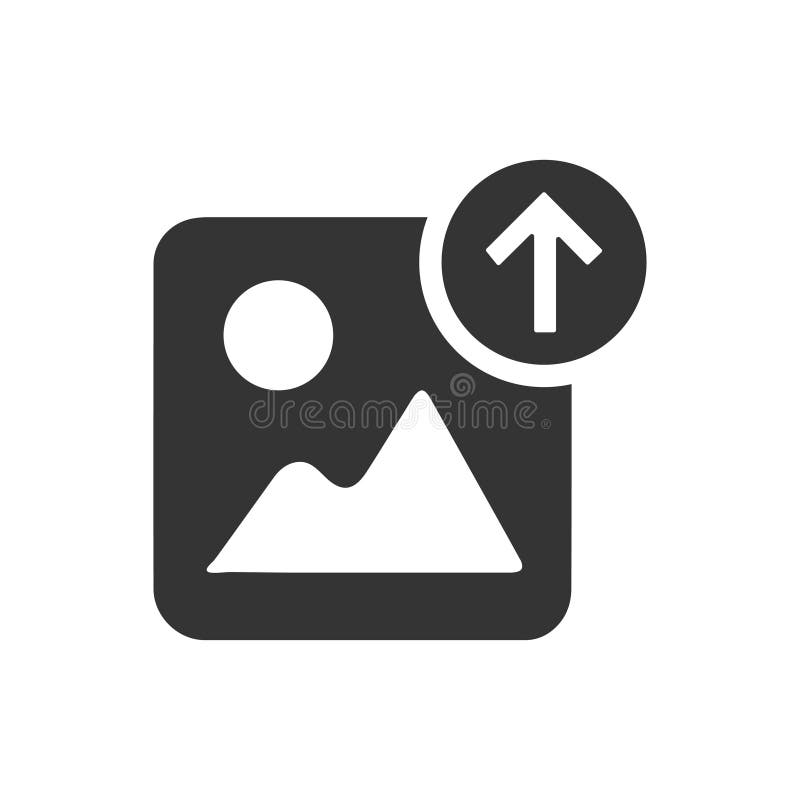 Image Upload Icon stock vector. Illustration of gallery - 129166717