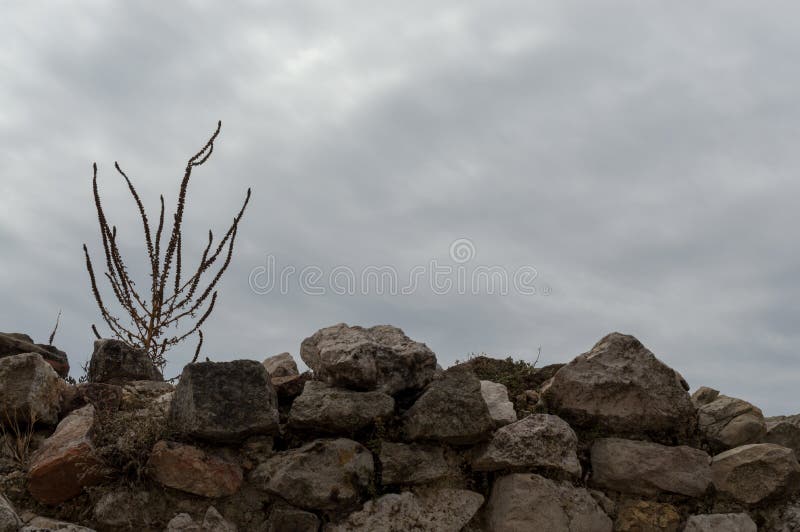 Top of the Handmade Stone Wall Stock Image - Image of empyrean ...