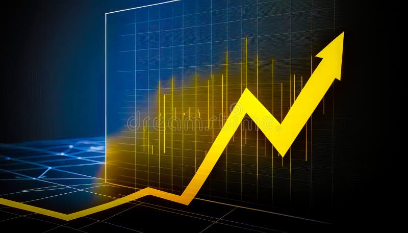 An Image of an Upward Arrow on Graph. Generative AI Stock Image - Image ...