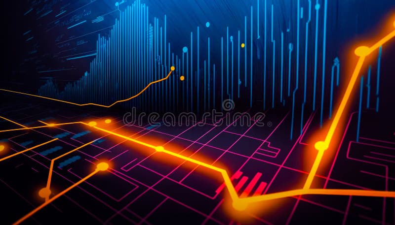 An Image of an Upward Graph on Dark Background. Generative AI Stock ...