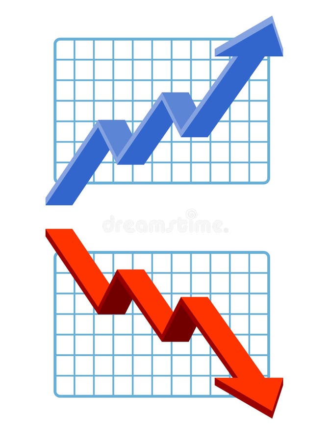 Upward And Downward Strategy Arrows Stock Illustration - Illustration ...