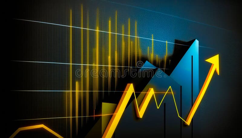 An Image of an Upward Graph with Yellow Arrow. Generative AI Stock ...