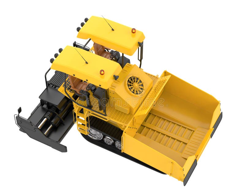 Asphalt Paver Isolated on Background. 3d Rendering - Illustration Stock ...