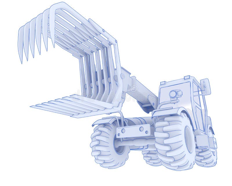 Forest Machine Isolated on Background. 3d Rendering - Illustration ...