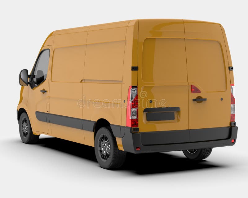 Modern Cargo Van Isolated on Background. 3d Rendering - Illustration ...