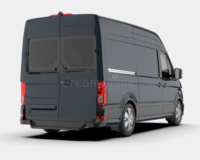 Modern Cargo Van Isolated on Background. 3d Rendering - Illustration ...