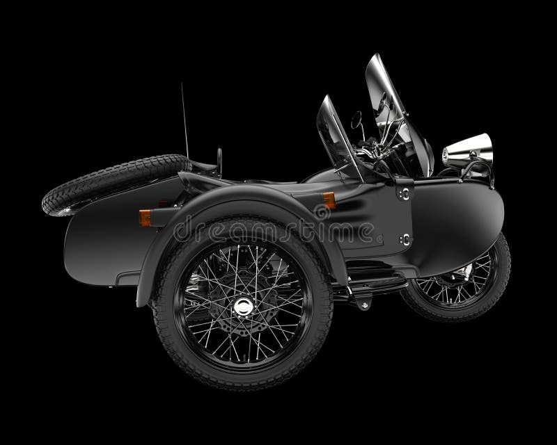 Motorcycle with Sidecar Isolated on Background. 3d Rendering ...
