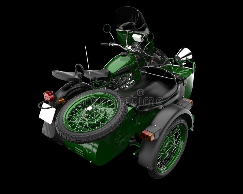 Motorcycle with Sidecar Isolated on Background. 3d Rendering ...