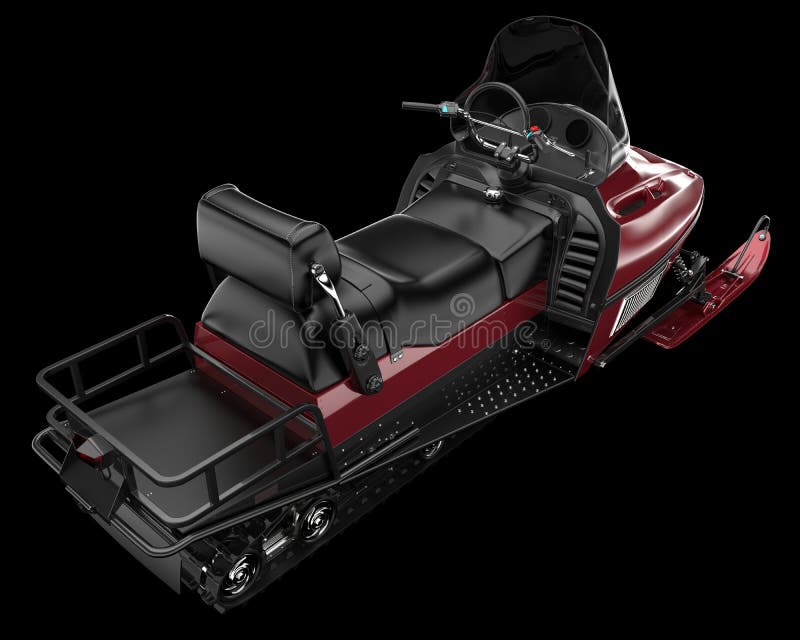 Snowmobile Isolated on Background. 3d Rendering - Illustration Stock ...