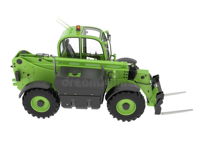 Telehandler Isolated on Background. 3d Rendering - Illustration Stock ...