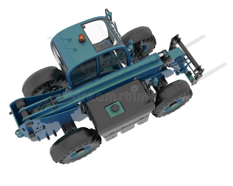 Telehandler Isolated on Background. 3d Rendering - Illustration Stock ...