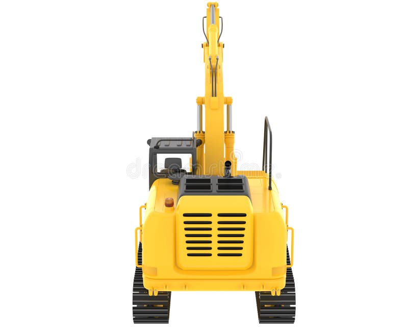 Track Excavator Isolated on Background. 3d Rendering - Illustration ...