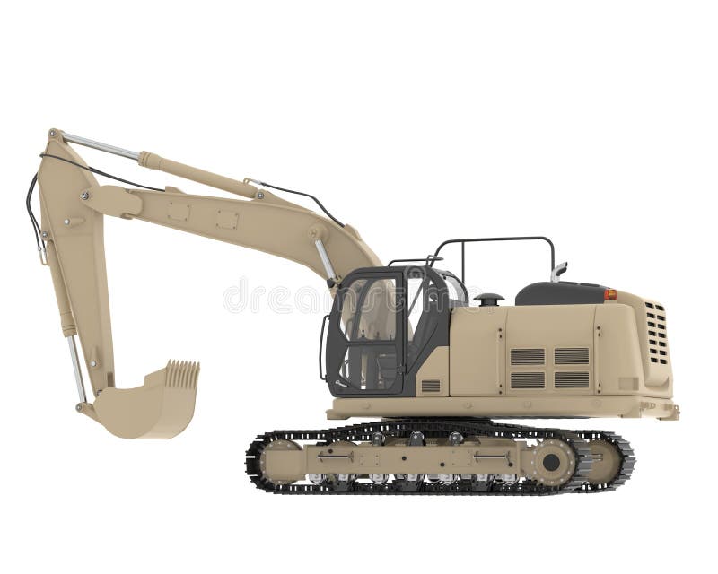 Track Excavator Isolated on Background. 3d Rendering - Illustration ...