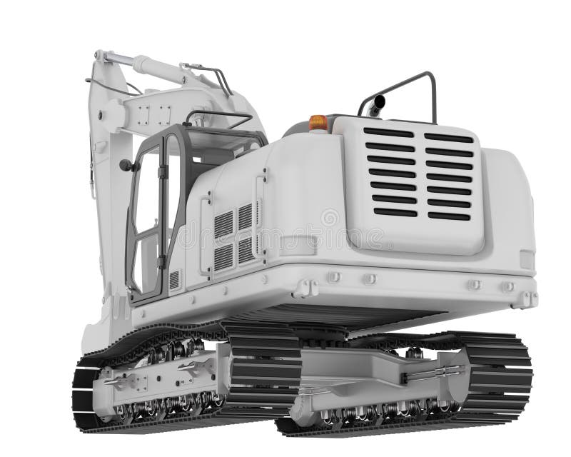 Track Excavator Isolated on Background. 3d Rendering - Illustration ...