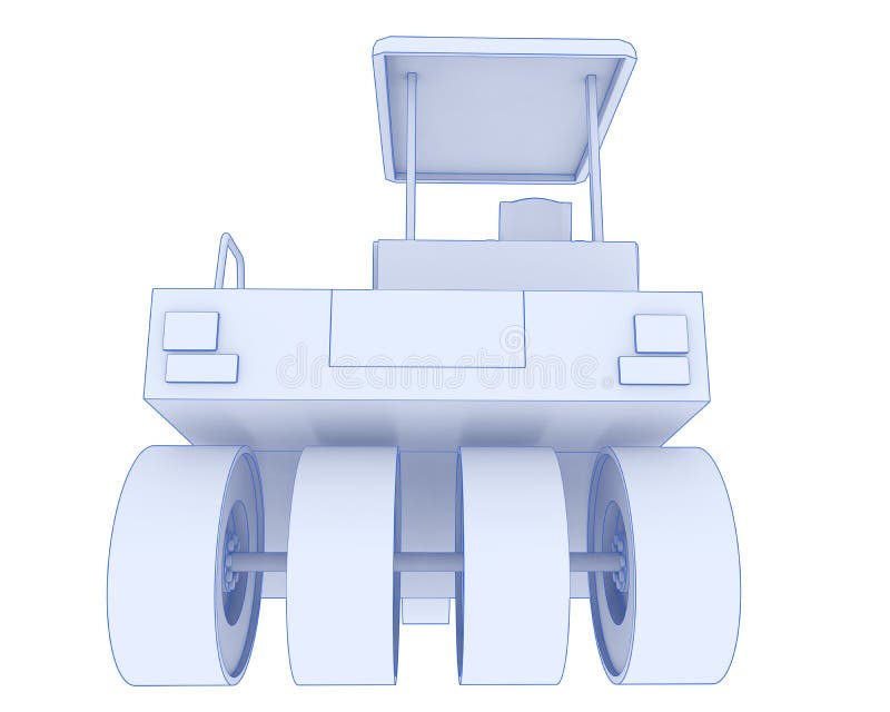 Compactor Isolated on Background. 3d Rendering - Illustration Stock ...