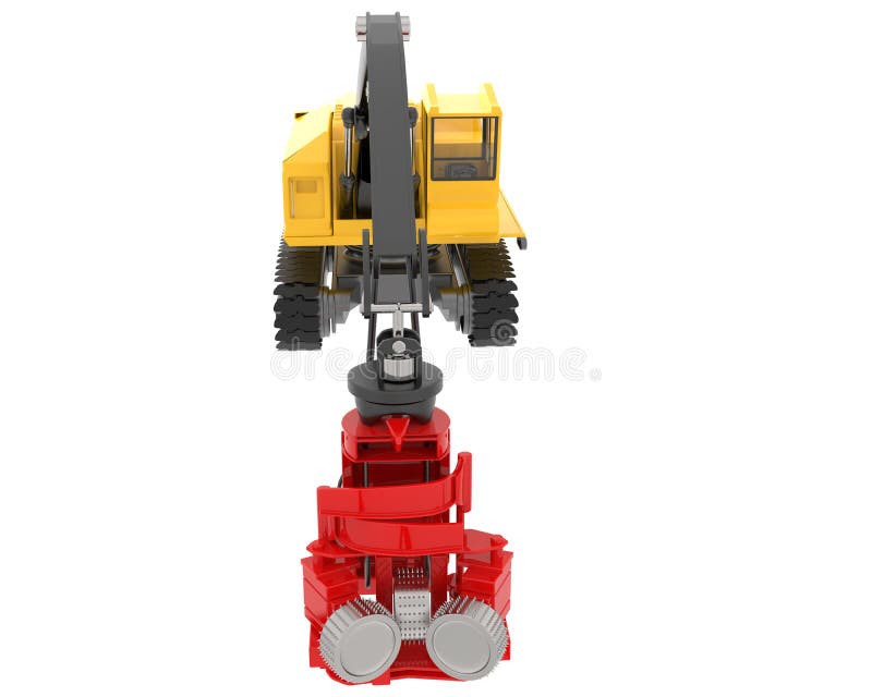 Tree Cutting Machine Isolated on Background. 3d Rendering ...