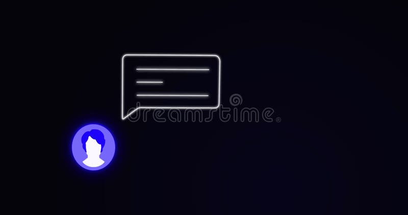 Image of User Icon and Message on Black Background Stock Illustration ...