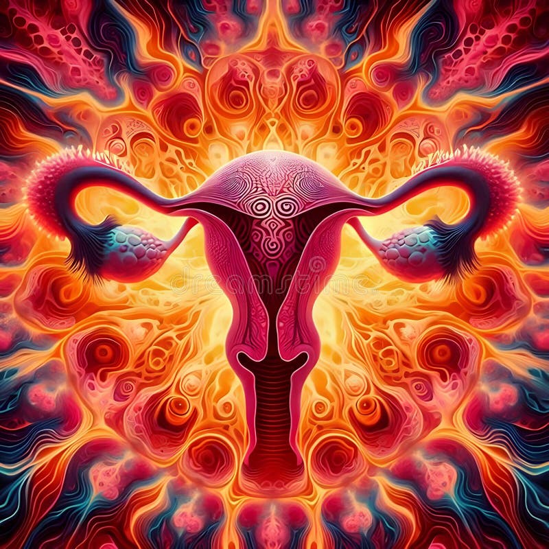 Image of a Uterus in Artistic Version Stock Illustration - Illustration ...
