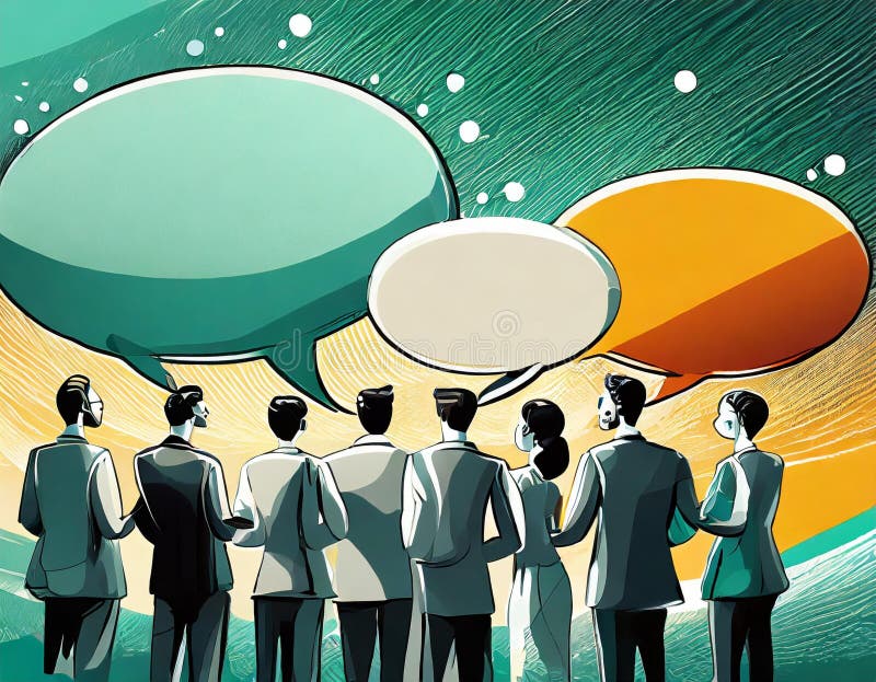 Image of a Varied Group of Professionals Conversing with Colorful ...