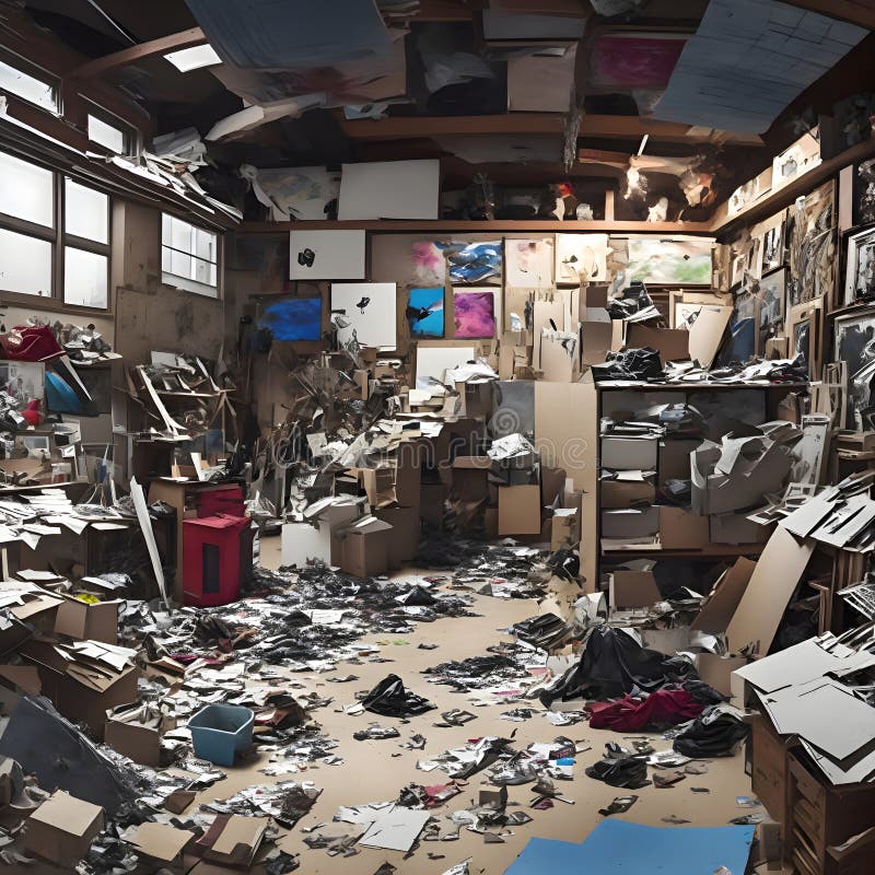 Image of Various Messiest Workshop Fully Filled with All Kind of ...