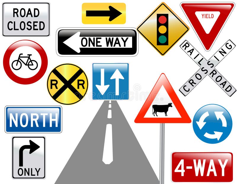 Traffic Signs in the United States - Regulatory Series Stock Vector ...