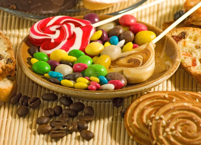 Image of Various Sweets Closeup Stock Photo - Image of plate, nuts ...