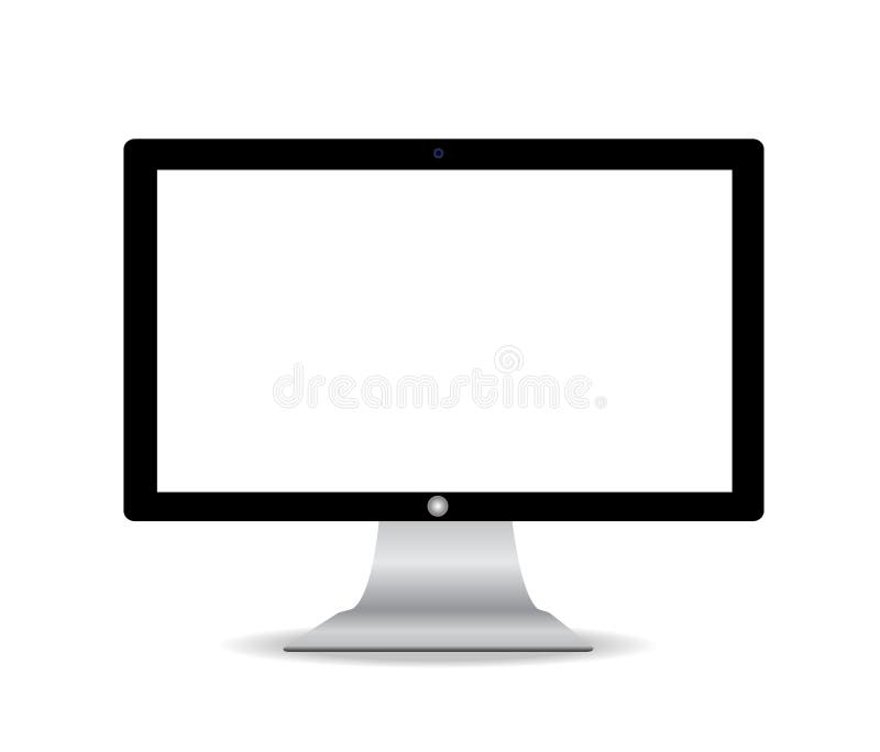 Computer Monitor, Keyboard and Mouse in Cartoon Style Icon on White ...