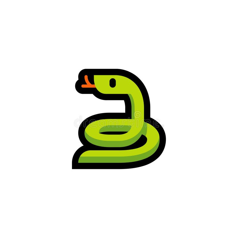 Coiled Green Snake Cartoon Icon Stock Illustration - Illustration of ...