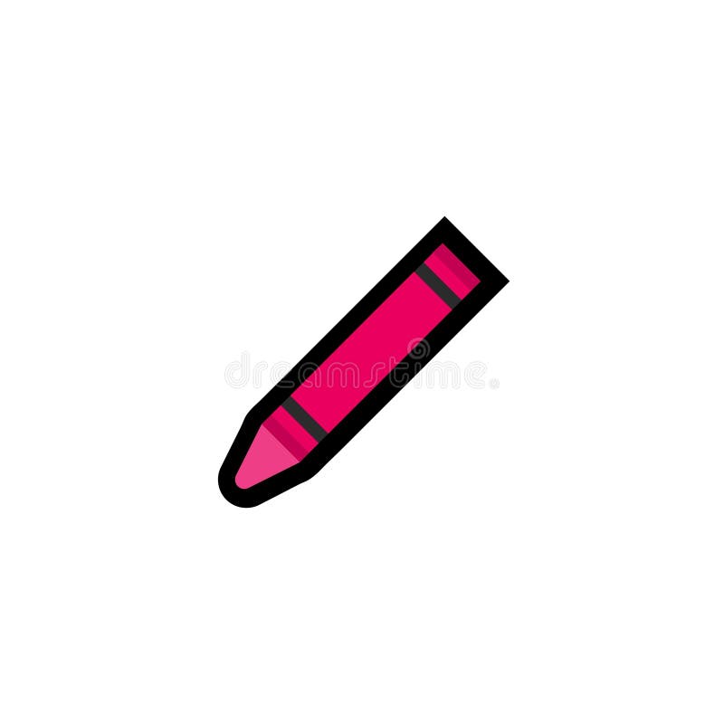 Pink Crayon Icon, Simple Design Stock Illustration - Illustration of ...