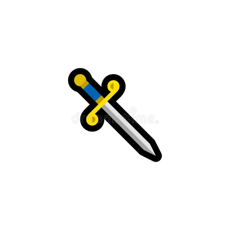 Cartoon Dagger Icon, Simple Design Stock Illustration - Illustration of ...