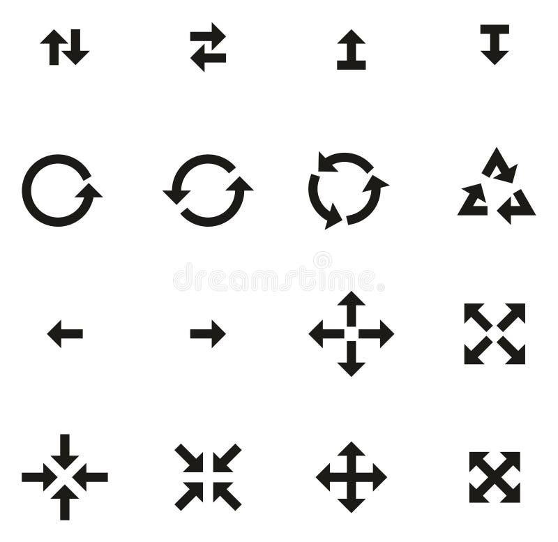 Arrows or Navigation Pointers Icons Stock Vector - Illustration of icon ...