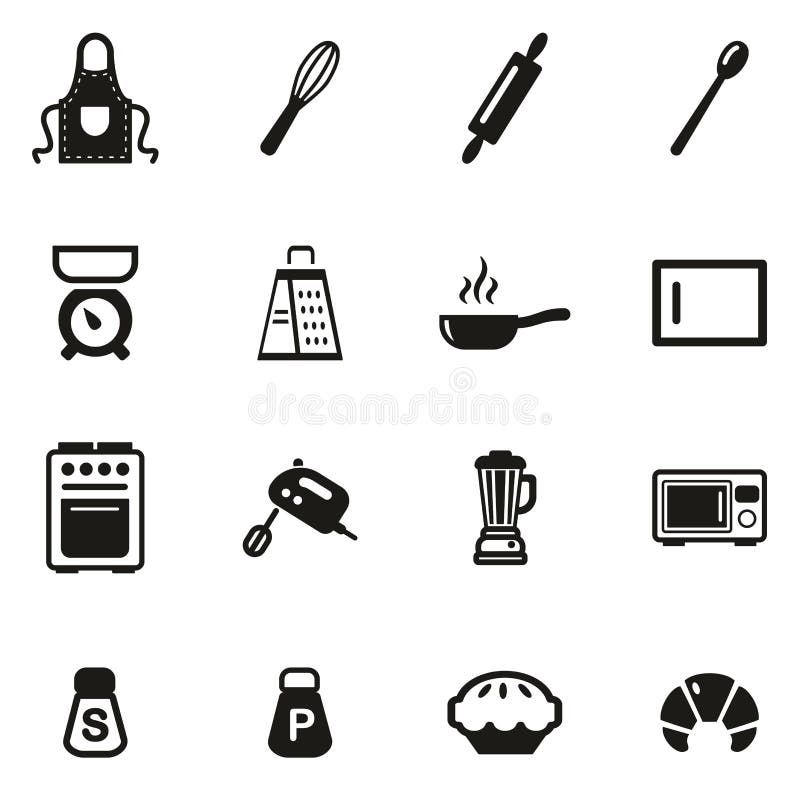 Baking or Cooking Icons stock vector. Illustration of mixer - 140462565