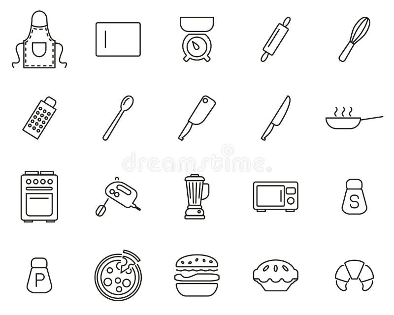 Baking or Cooking Icons stock vector. Illustration of mixer - 140462565