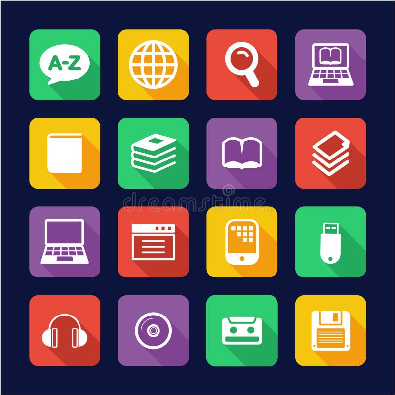 Dictionary or Glossary Icons Stock Vector - Illustration of floppy ...