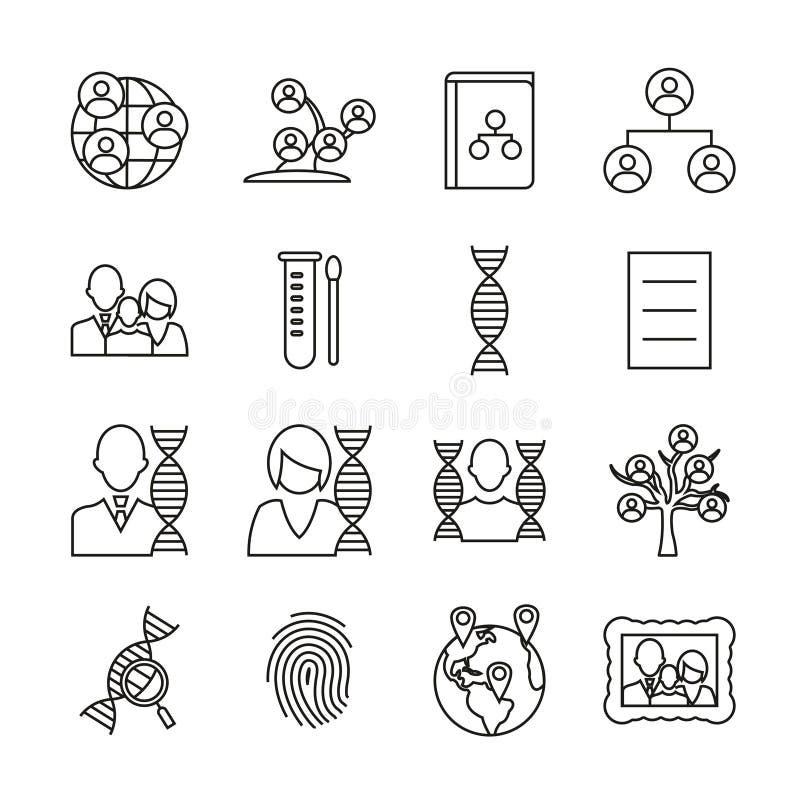 Ancestry Line Icons, Signs, Vector Set, Linear Concept, Outline ... Ancestry Line Icons, Signs, Vector Set, Linear Concept, Outline ...