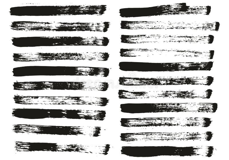 Flat Paint Brush Thin Straight Lines High Detail Abstract Vector ...