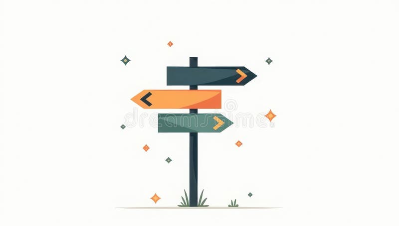 Colorful Direction Sign Illustration Vector Stock Illustration ...